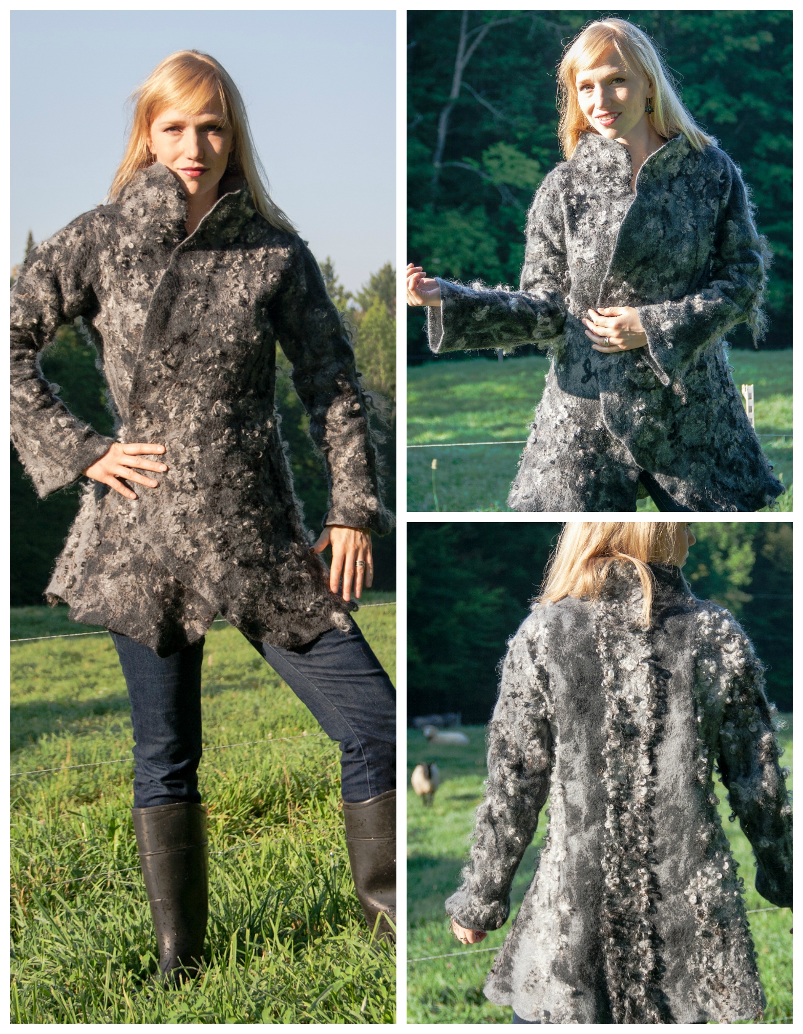 Jenny Hill and Kim Goodling Gotland Felted Wool Coat - Living with Gotlands